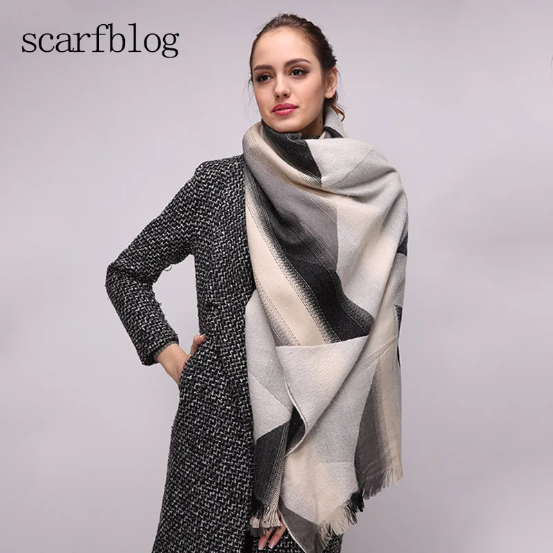 Scarfblog European Style Plaid Fashion Scarves Women Luxury Brand ...