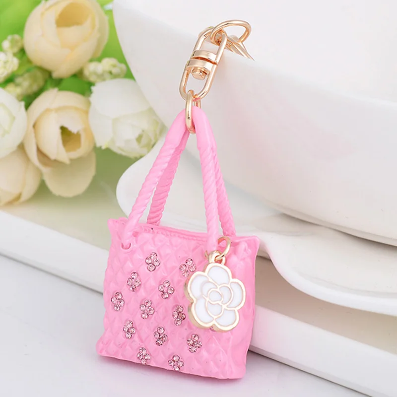Fashion Crystal Metal Mini Handbag Keychain Women Purse Bag Key Holder ...