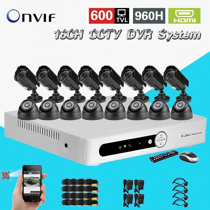 CCTV 16 Channel IR indoor outdoor waterproof video Surveillance Camera ...