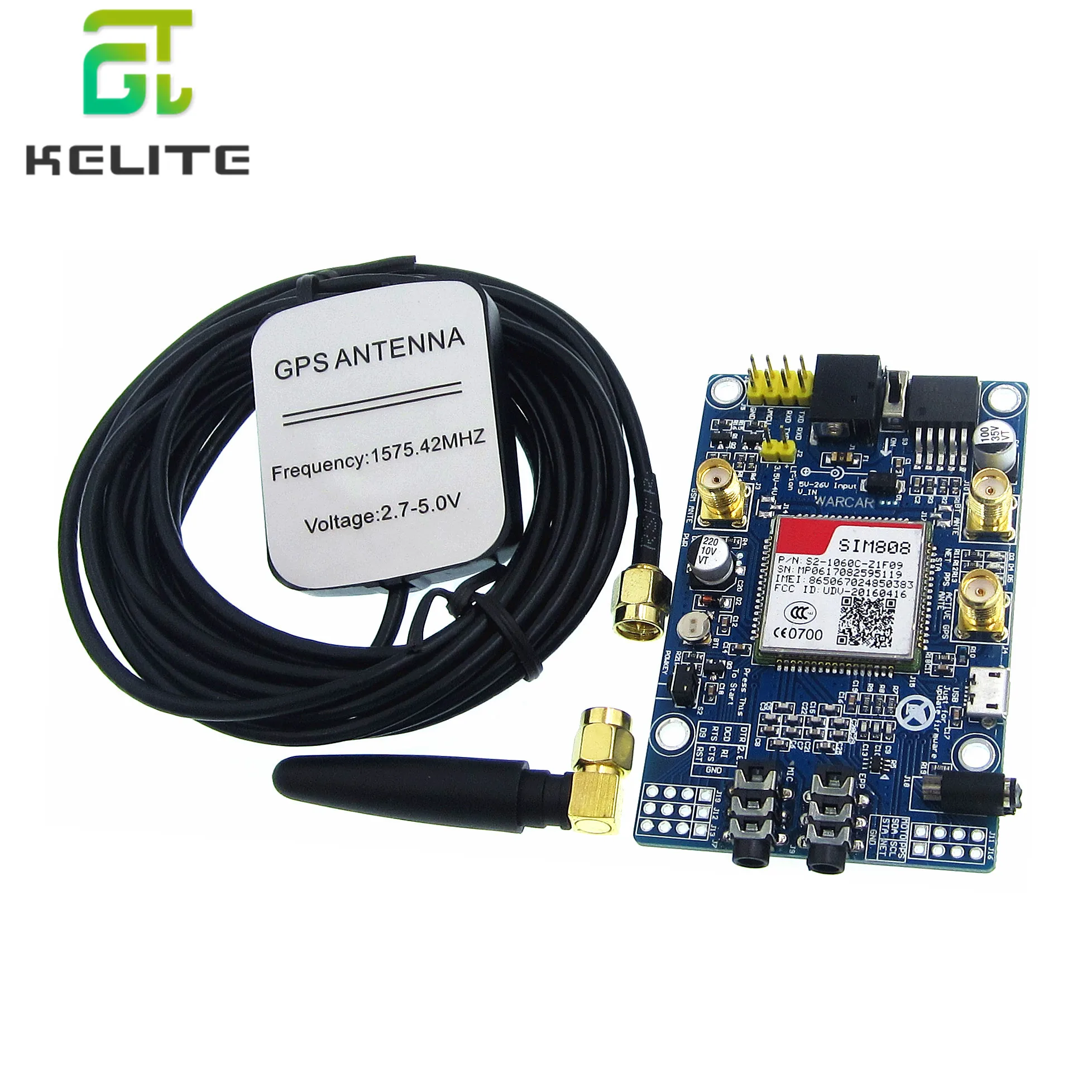 Módulo SIM808 GSM GPRS Placa de desarrollo GPS IPX SMA con antena GPS ...