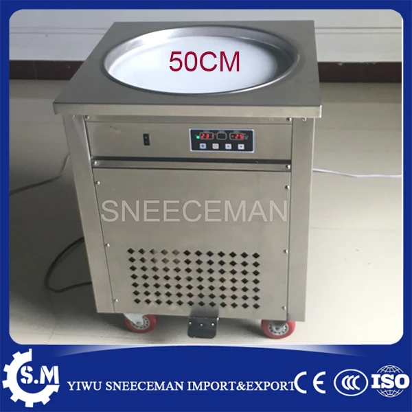 free-shipping-Big-pan-50cm-round-pan-roll-machine-automatic-fried-ice ...