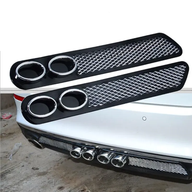 ABS Rubber Dummy Dual Exhaust Pipe Stickers Car Styling 2Pcs/Set ...