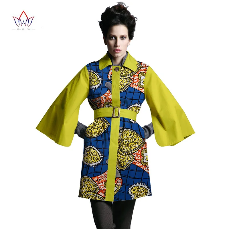 2017 New Autumn Trench Coat Women African Clothing Outfits African