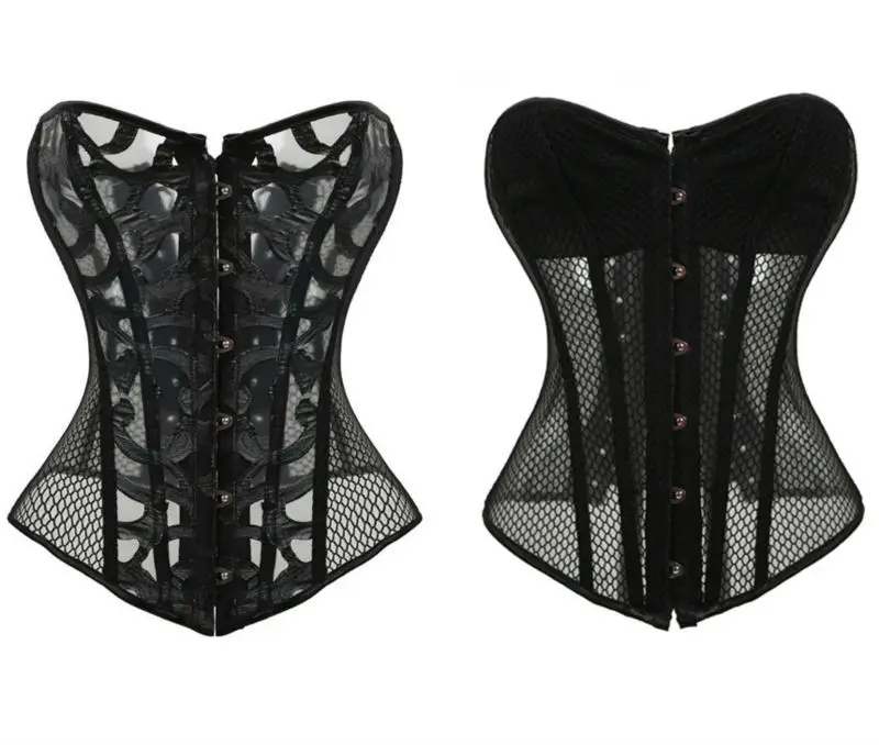 New Steel Bone Hollow Out Waist Cincher Overbust Corsets Top Slimming