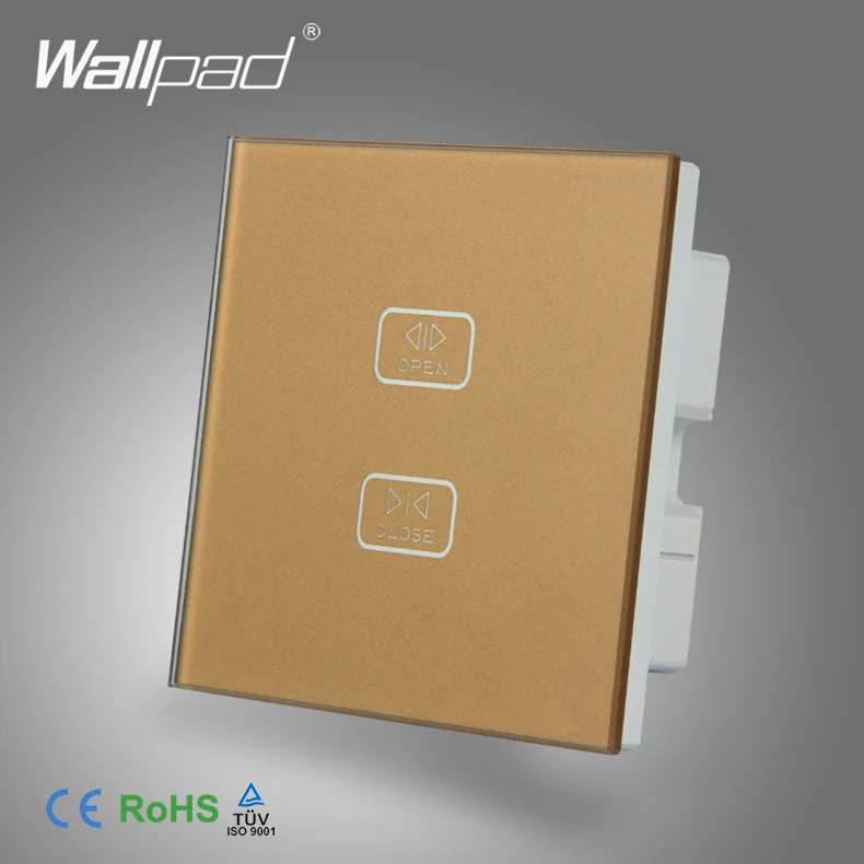High-End-Curtain-Switch-Wallpad-Gold-Toughened-Glass-2-Gang-Touch ...