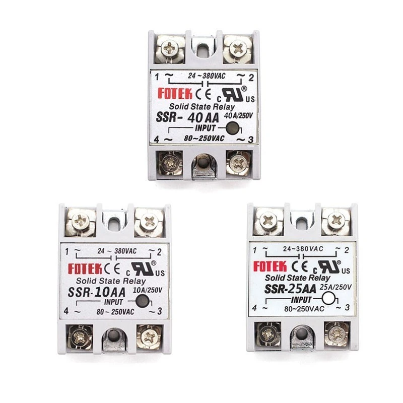 Solid State Relay 12v 24v SSR-10AA SSR-25AA SSR-40AA 10A 25A 40A 80 ...