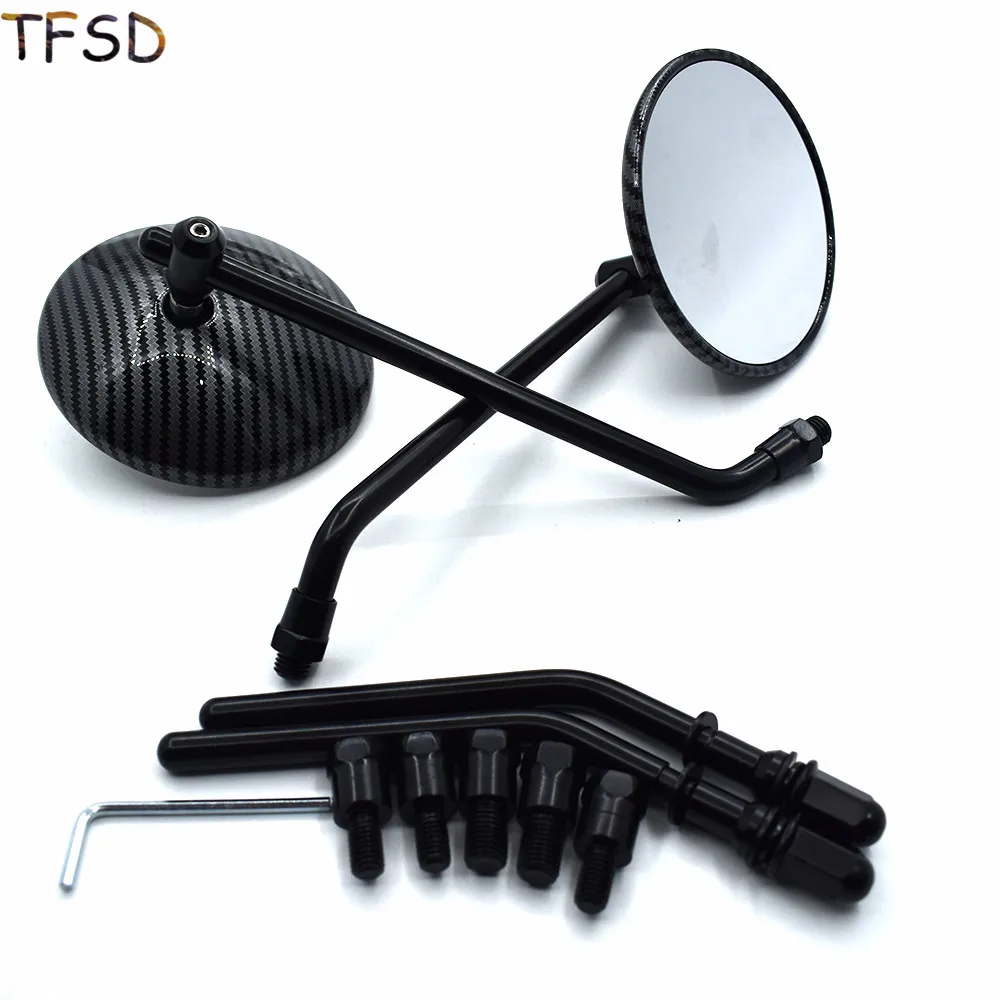 Motorcycle Side Mirror Motorbike rearview back side mirrors 10mm screw ...
