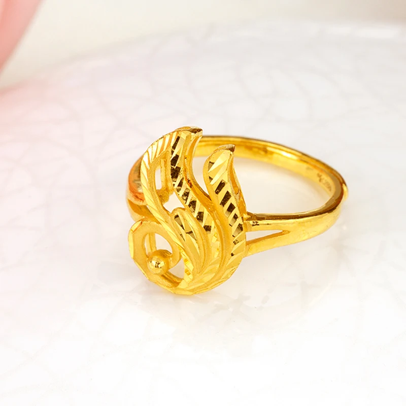 New Arrival Solid 24K Yellow Gold Ring Women Phoenix Ring-in Rings from ...