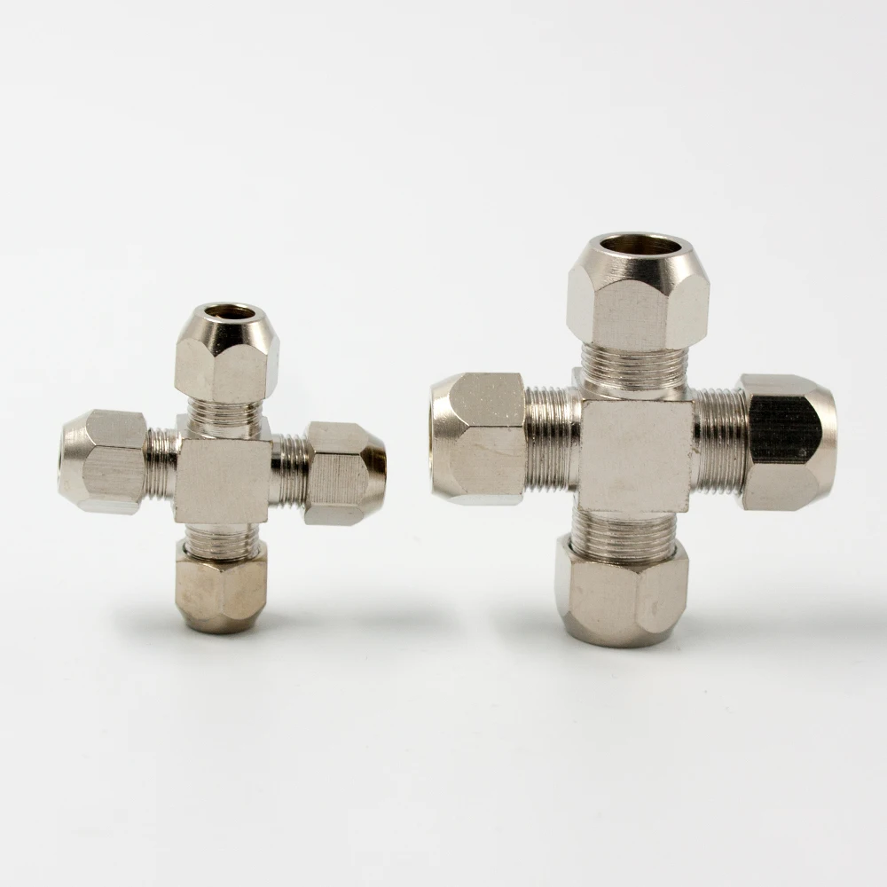 Legines 4 6 8 10 12mm Od Tube Brass Nickel Plated Compression Fitting