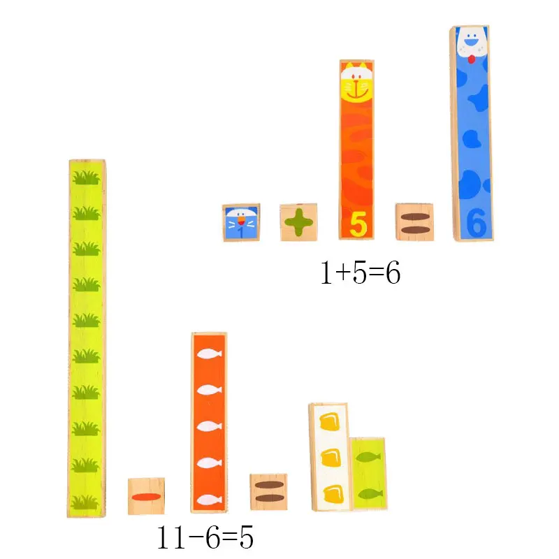 Wood Rainbow Montessori Number Rods -Math Concepts Tiles Sticks ...