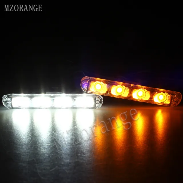 2×4 Led Strobe Warning Police Light Automobiles 12V Car Truck Flashing ...