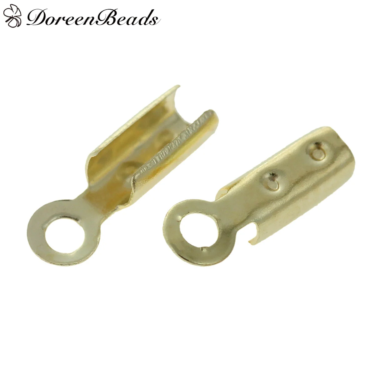 Copper Cord End Crimp Caps For Jewelry Necklace Bracelet Gold Color 8mm ...