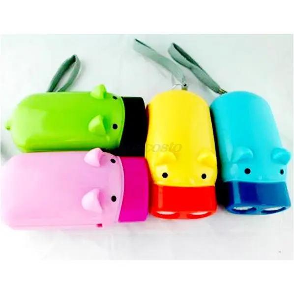 Child-Kid-Gift-No-battery-Hand-Power-2-LED-Pig-Shaped-Flashlight-Wind ...