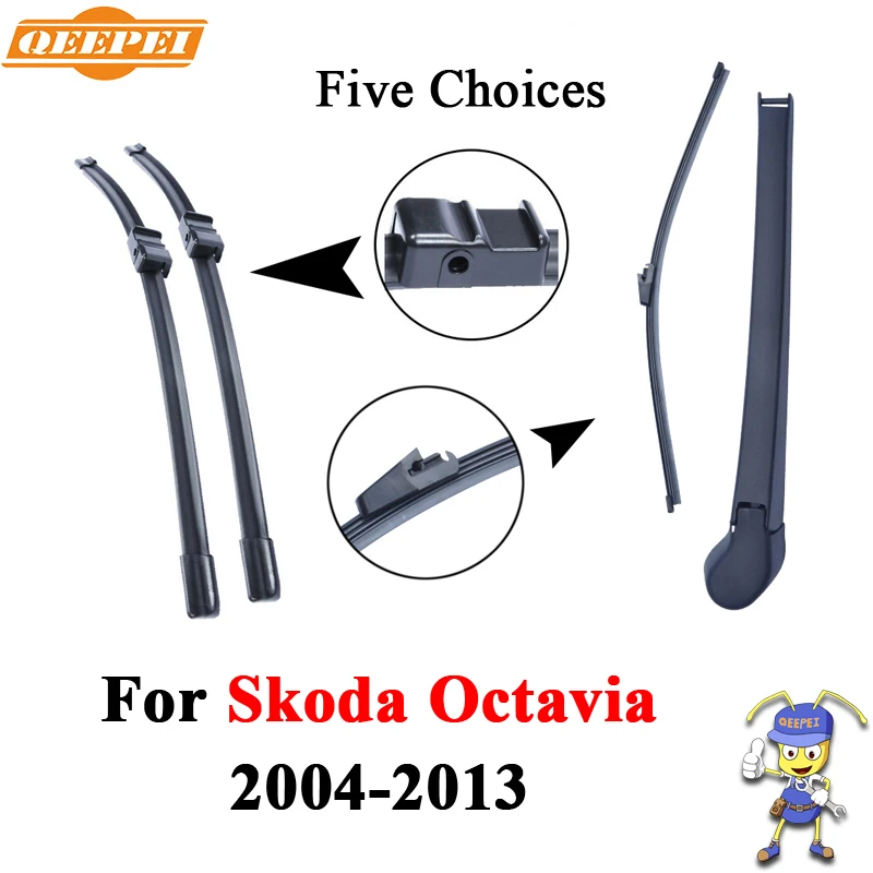 QEEPEI Front And Rear Wiper Arm Blades For Skoda Octavia 2004 2013 ...