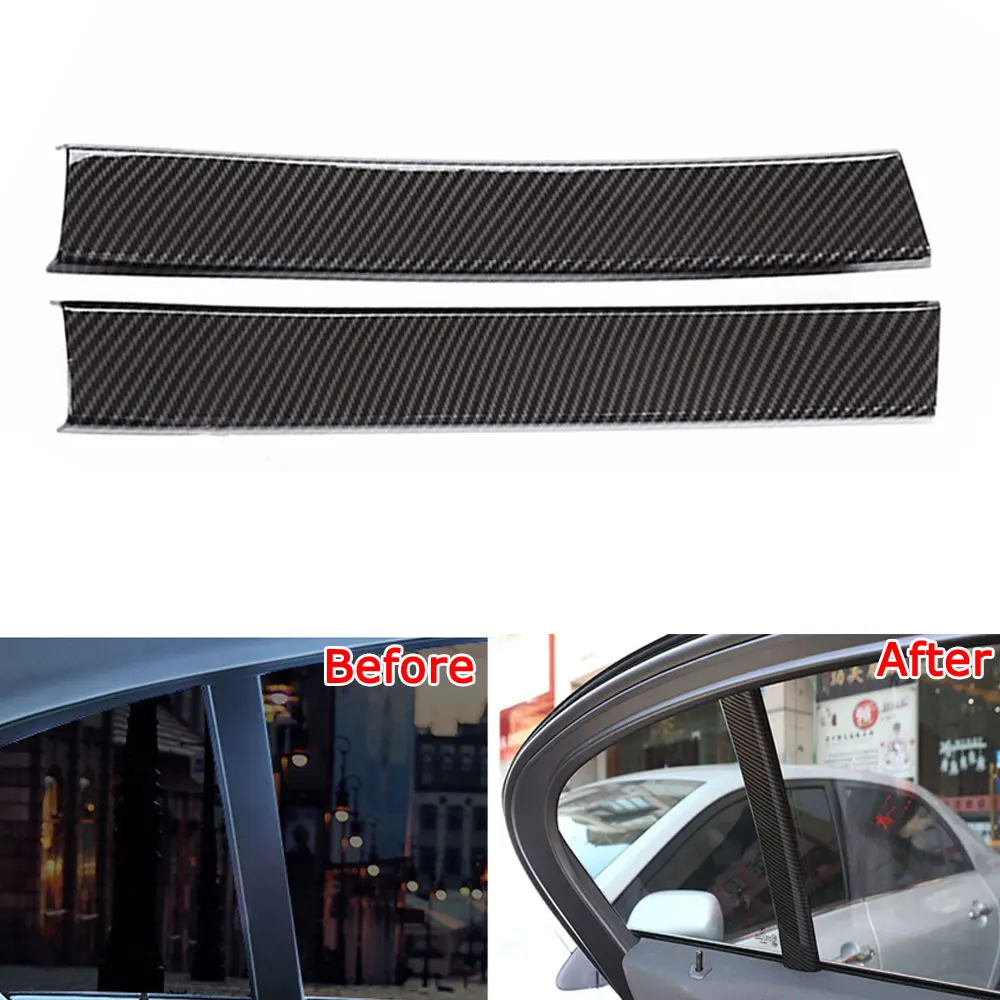 Car-Styling-Interior-Rear-Seat-Window-C-Pillar-Cover-Trim-Carbon-Fiber ...