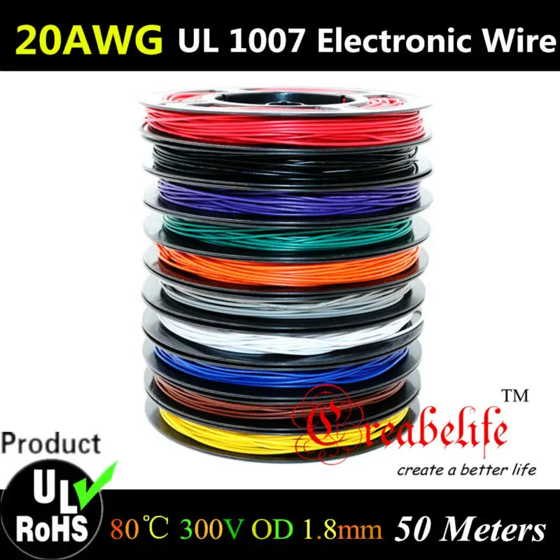 50-Meters-roll-20-AWG-Flexible-Stranded-10-Colors-UL-1007-Diameter-1 ...