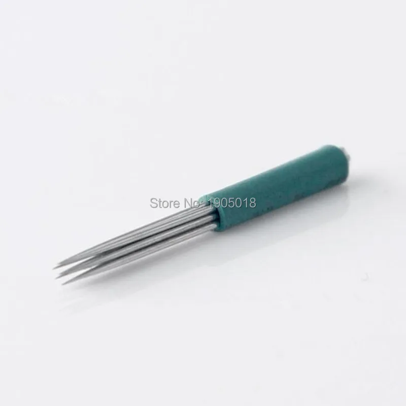 Brand New 100pcs green round 9 pin microblading needles for manual pen ...