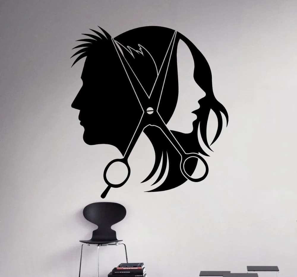Hair Salon Barber Shop Wall Decal Art Vinyl Sticker Interior Window