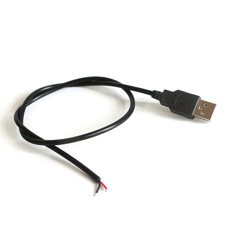 50CM 100CM USB LED 커넥터 케이블 라인 2pin USB 소켓 전원 DC5V 단일 색상 LED 스트립 조명용 와이어 ...