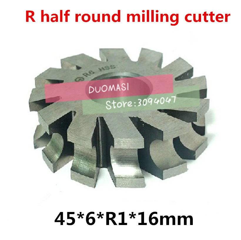 R1.0 45*6*r1.0*16mm Inner Hole Hss Concave Radius Milling Cutters R ...
