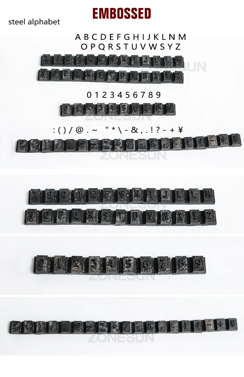 52 Characters Manual Name Plate Embossing Machine