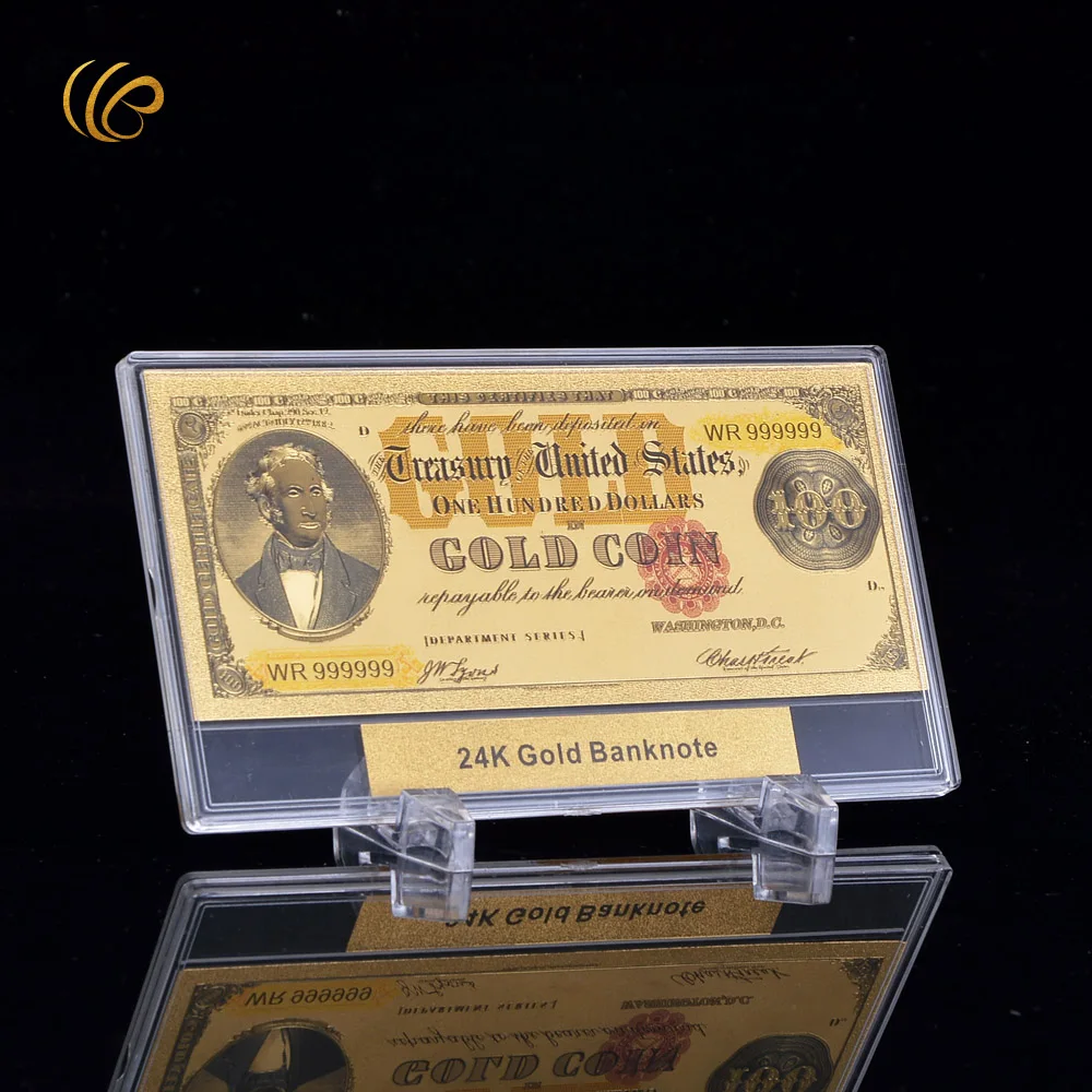 24k Gold Banknote 100 Dollar Gold Plated Paper Money Currency Bills ...