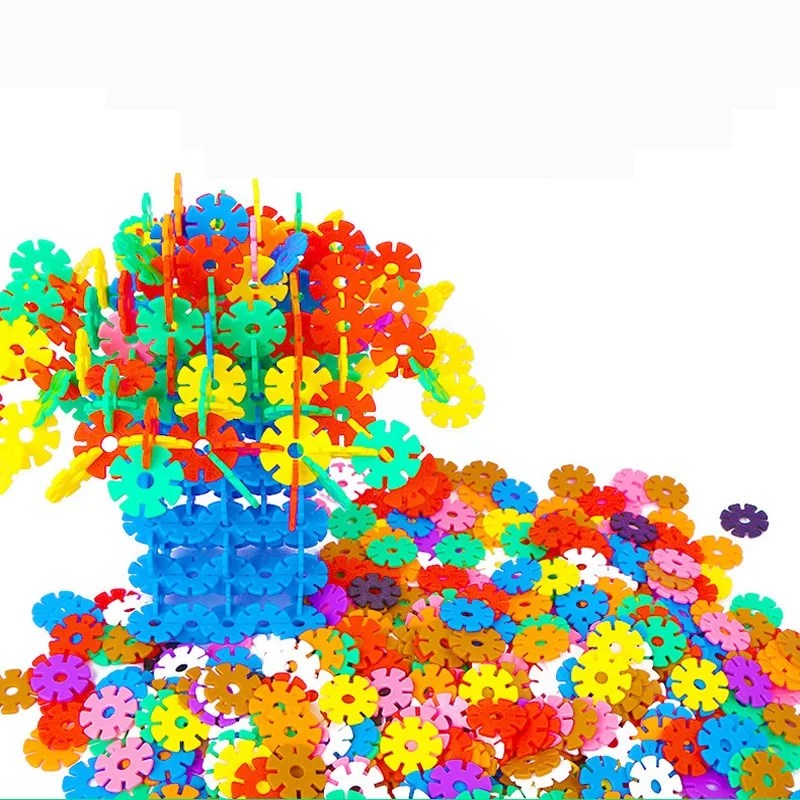 200PCS 3cm DIY Plastic Snowflake Building Blocks Models Assembled ...