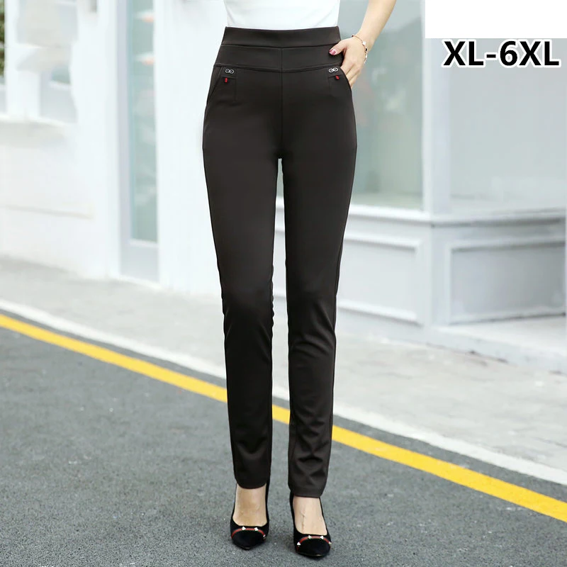 2022 High Quality Women High-waisted Casual Pants Female Plus Size 5xl ...