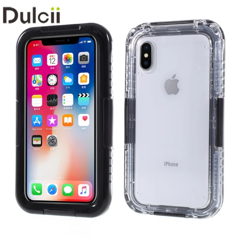 DULCII for iPhone X Case Cover IP68 Waterproof Snow proof Dirt proof ...