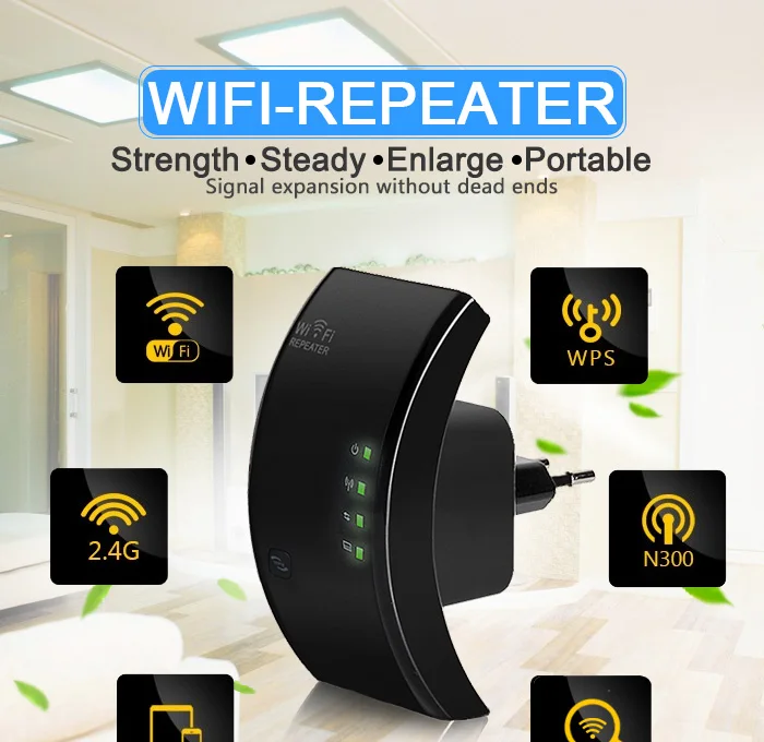 מוצר - Wireless Wi-fi Expander WiFi Repeater 300Mbps Range Signal ...