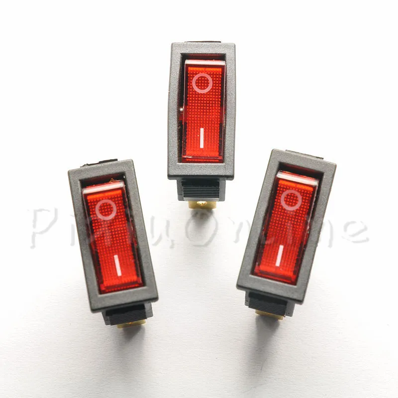 10PCS ST109b Ship Type Switch KCD3 101N KCD2 3PIN with Lamp ON OFF Red ...