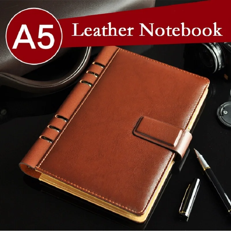 Aliexpress Buy Commercial Spiral Leather Notebook Soft Copybook Notepad Loose Leaf Folder 