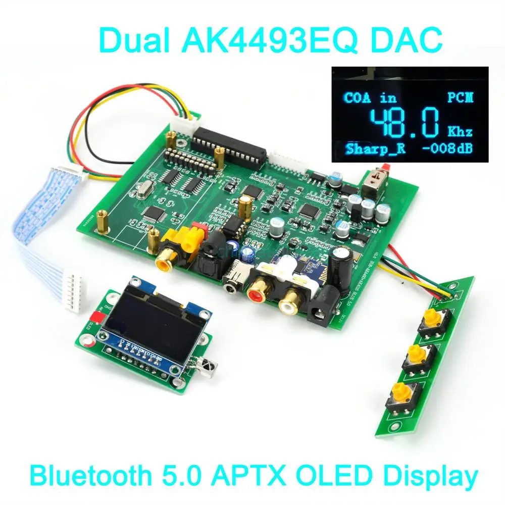HIFI Dual AK4493EQ DSD DAC Bluetooth 5.0 Wireless Player AK4493 DAC ...
