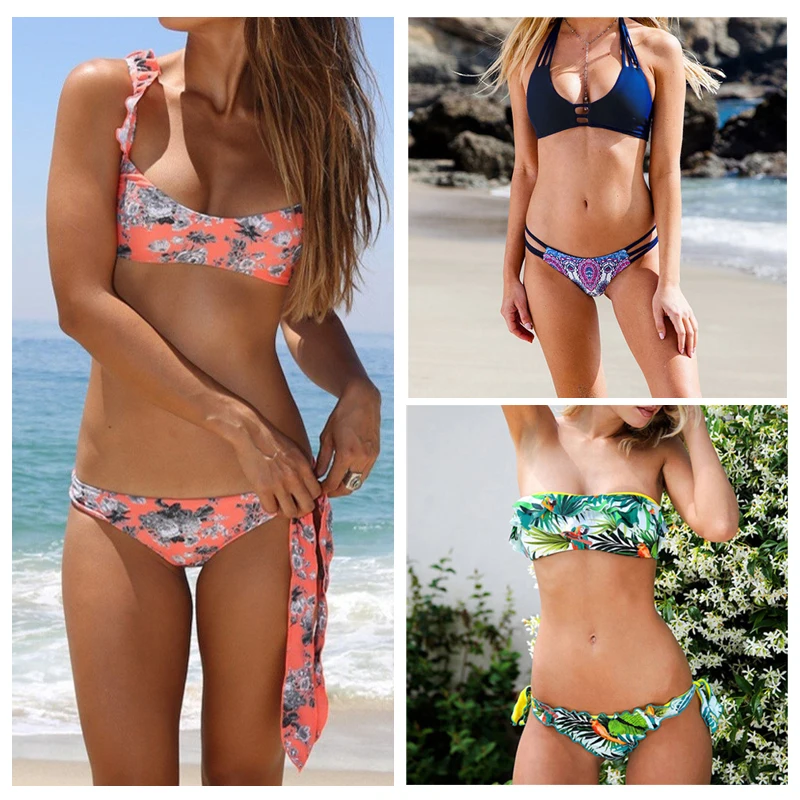 Buy 2017 Floral Bikini Micro Brazilian Bikinis Set