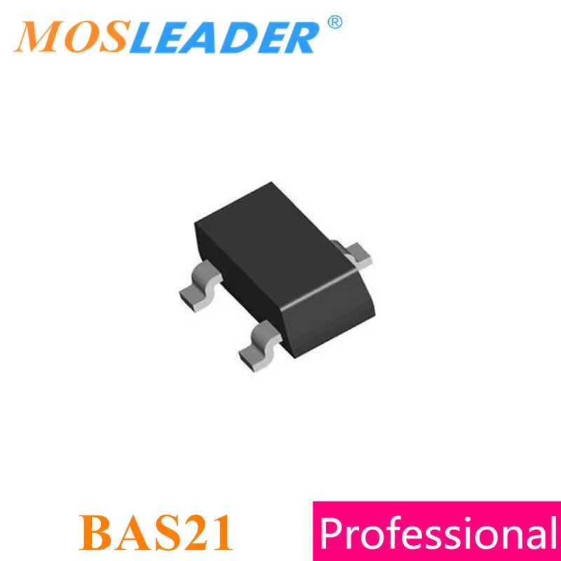 Mosleader diodo de conmutación de alta calidad, BAS21, SOT23, 3000 unidades, BAS21LT1G, BAS21LT1 ...