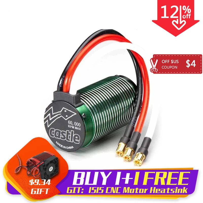 Castle 1515 42mm Brushless 2200kv Violence Monster Motor For 1/8 Rc Car ...