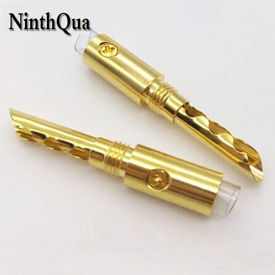 10pcs 4mm Banana Plug Gola-plated Audio Speaker Line Plugs Connector ...