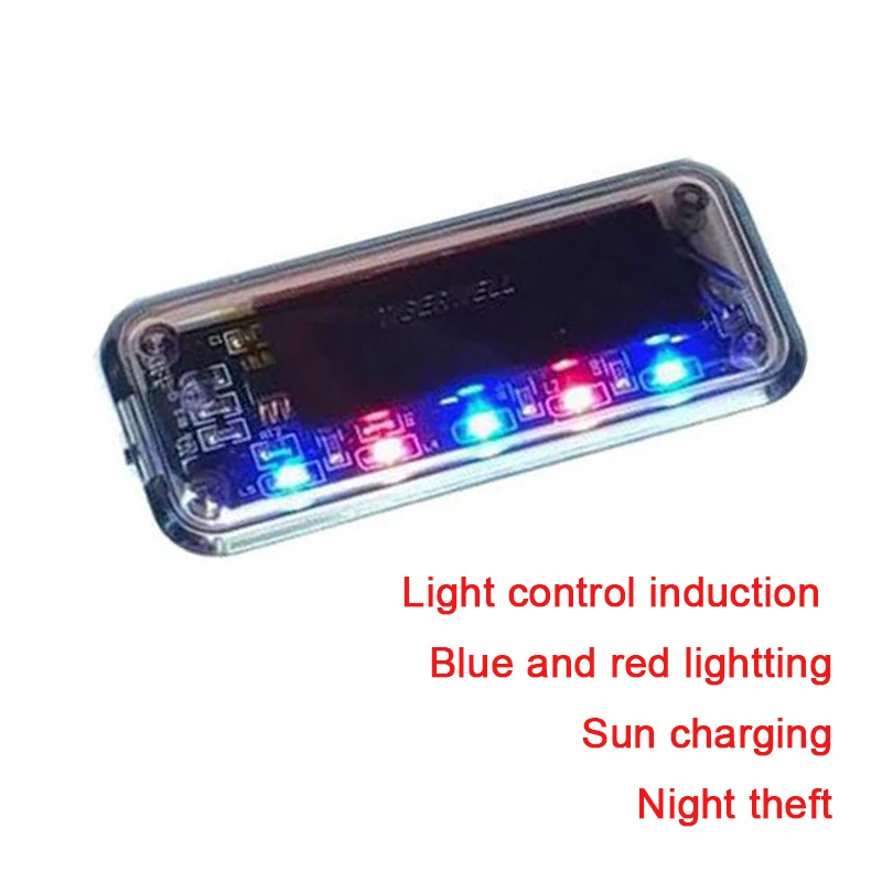 Auto Anti Theft Fake Simulated Solar Vibration Blue And Red Leds Flash