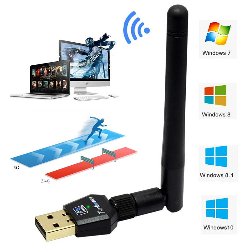 New Arrival AC600 Wireless 600M Wi Fi 2.4G+5.8GHz Dual Band AC Wifi ...