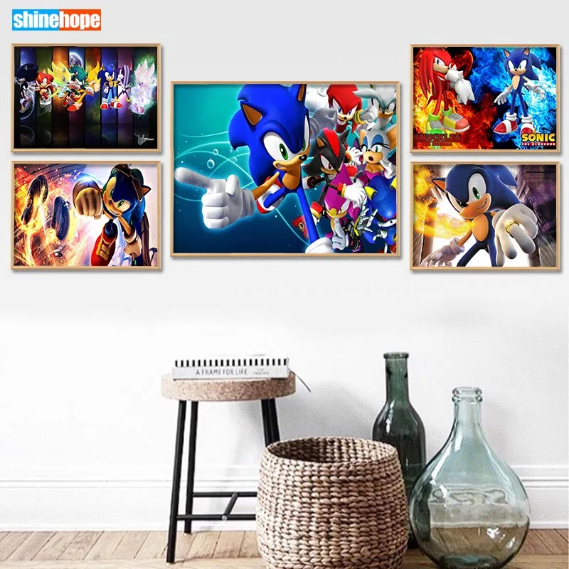Custom sonic the hedgehog Canvas Poster 27X40cm30X45cm Home Decor ...