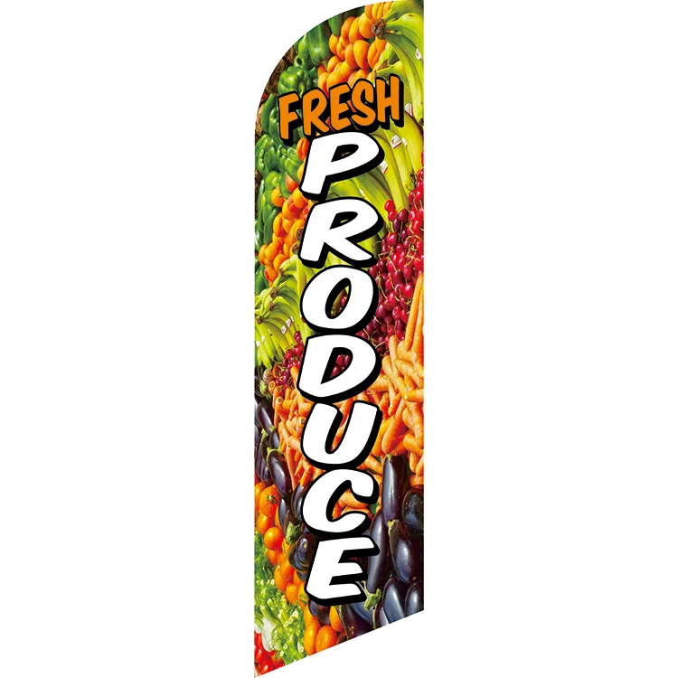 Promotional Usage Advertising Exhibition Feather Flag Fresh Produce ...