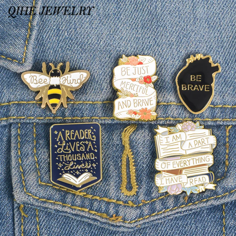 QIHE JEWELRY Inspirational Pins Collection Motivational Enamel Pin ...