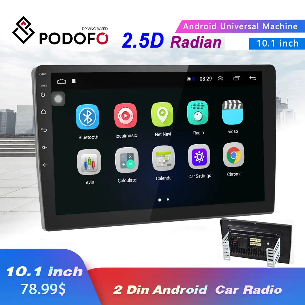 Podofo Android 2 Din Car radio Multimedia Video Player GPS Navigation 2 ...