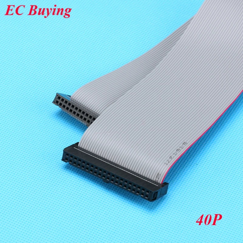 5pcs FC 40P JTAG AVR Download Cable Wire Connector Gray Flat Ribbon ...