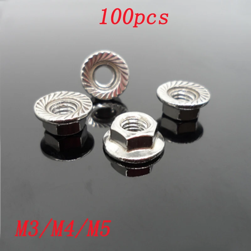 100 stücke M3 M4 M5 Flansch Schraube Kappe Anti slip Mutter Anti lose ...
