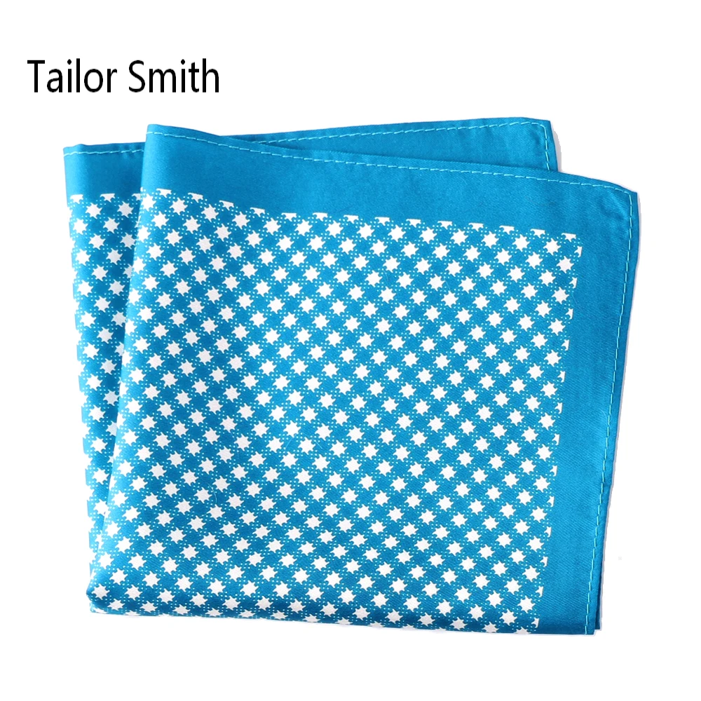 Tailor Smith Pure Natural Silk Printed Mens Luxury Designer Hanky Blue ...