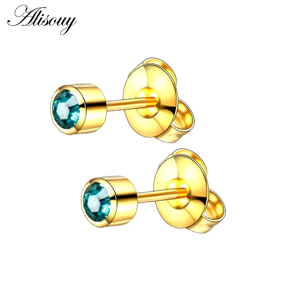 2pcs Steel Earring Studs Ear Piercing Gun Birthstone Gem Ear Stud ...
