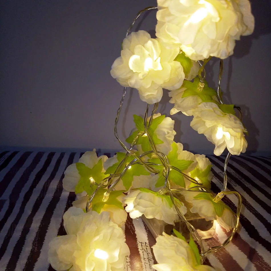 Unquie handmade DIY flower string light, operated by battery, floral ...