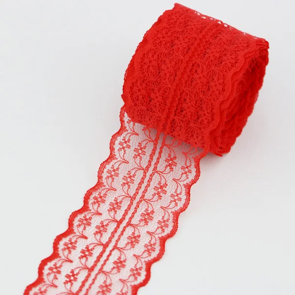 (5 yards/roll) 45mm White lace fabric Webbing Decoration Lovely gift ...