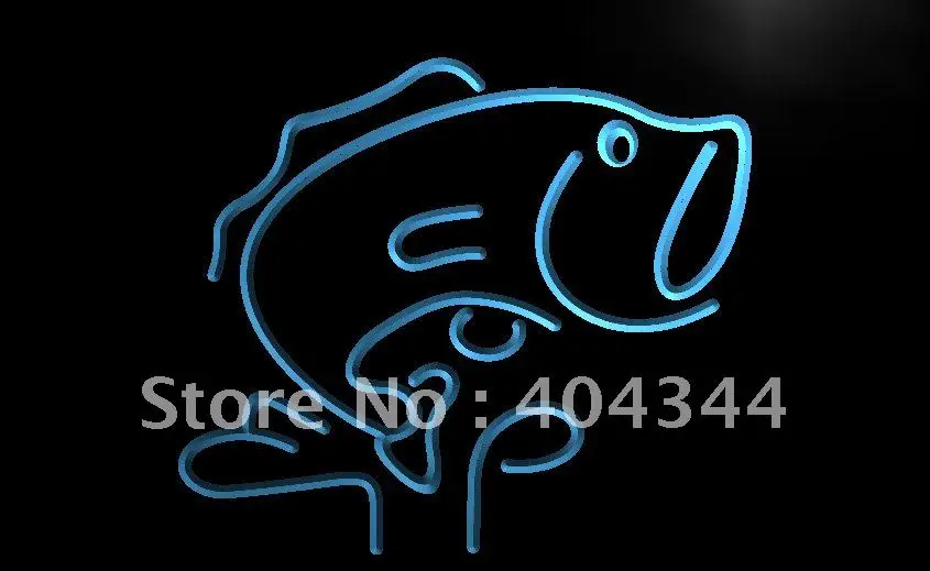 Lb795- Large Mouth Bass Fishes Display Led Neon Light Sign Home Decor ...